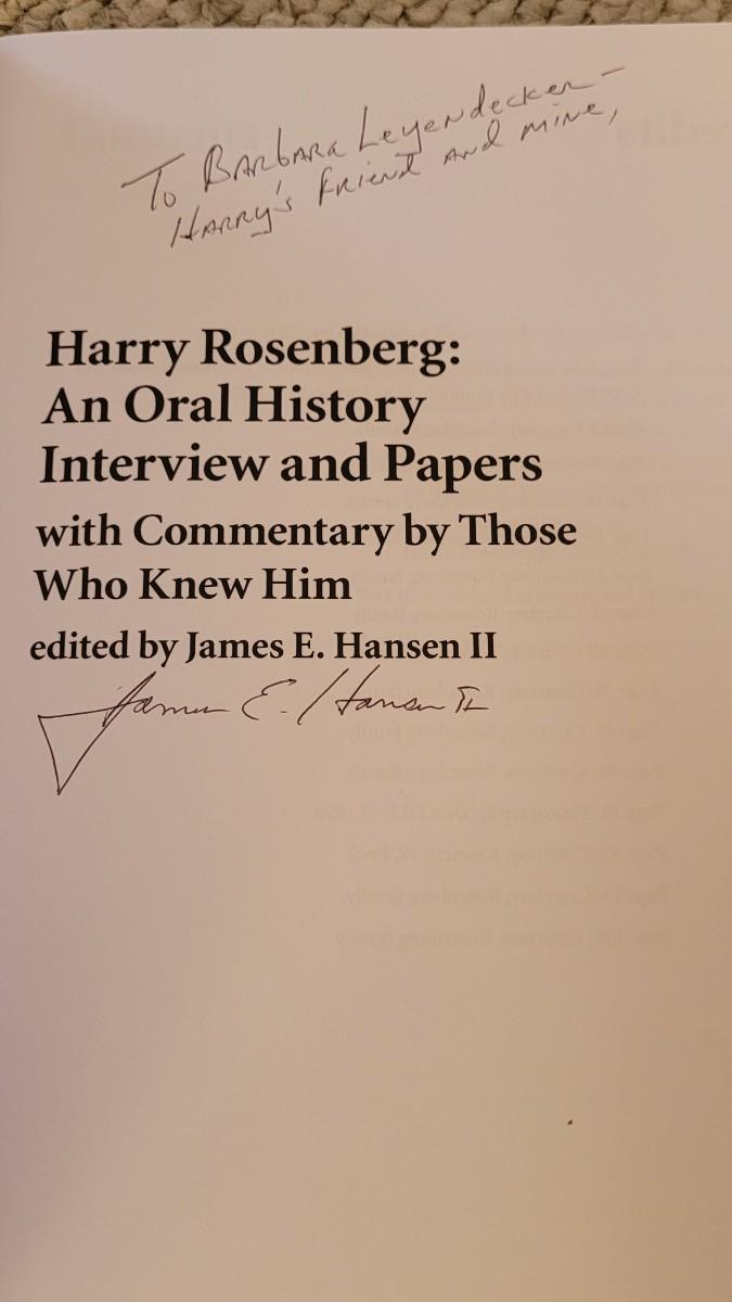 Lot 46: Harry Rosenberg: An Oral History Interview and Papers - signed ...