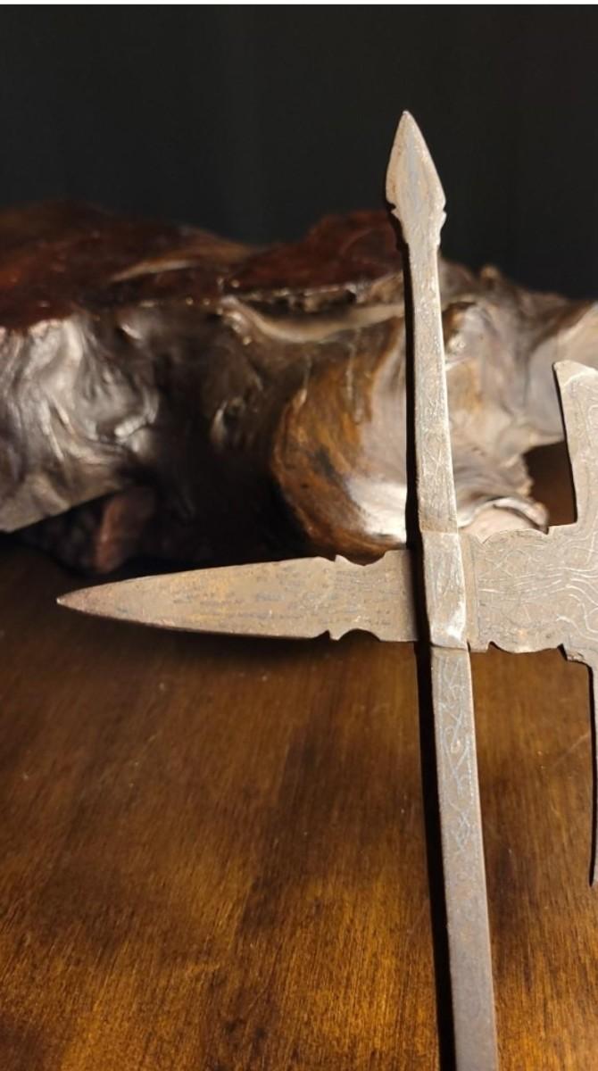 Lot 126:Middle Eastern All-Metal Axe with Chased Axe Head | EstateSales.org