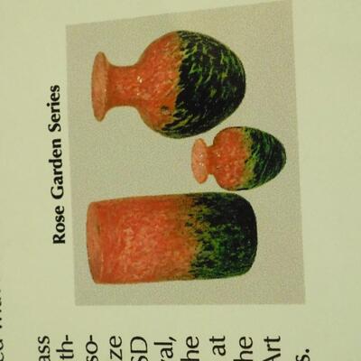 Lot 167- Rina Fehrensen hand Blown art glass Rose garden vase 13 ...
