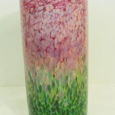 Lot 167- Rina Fehrensen hand Blown art glass Rose garden vase 13 ...