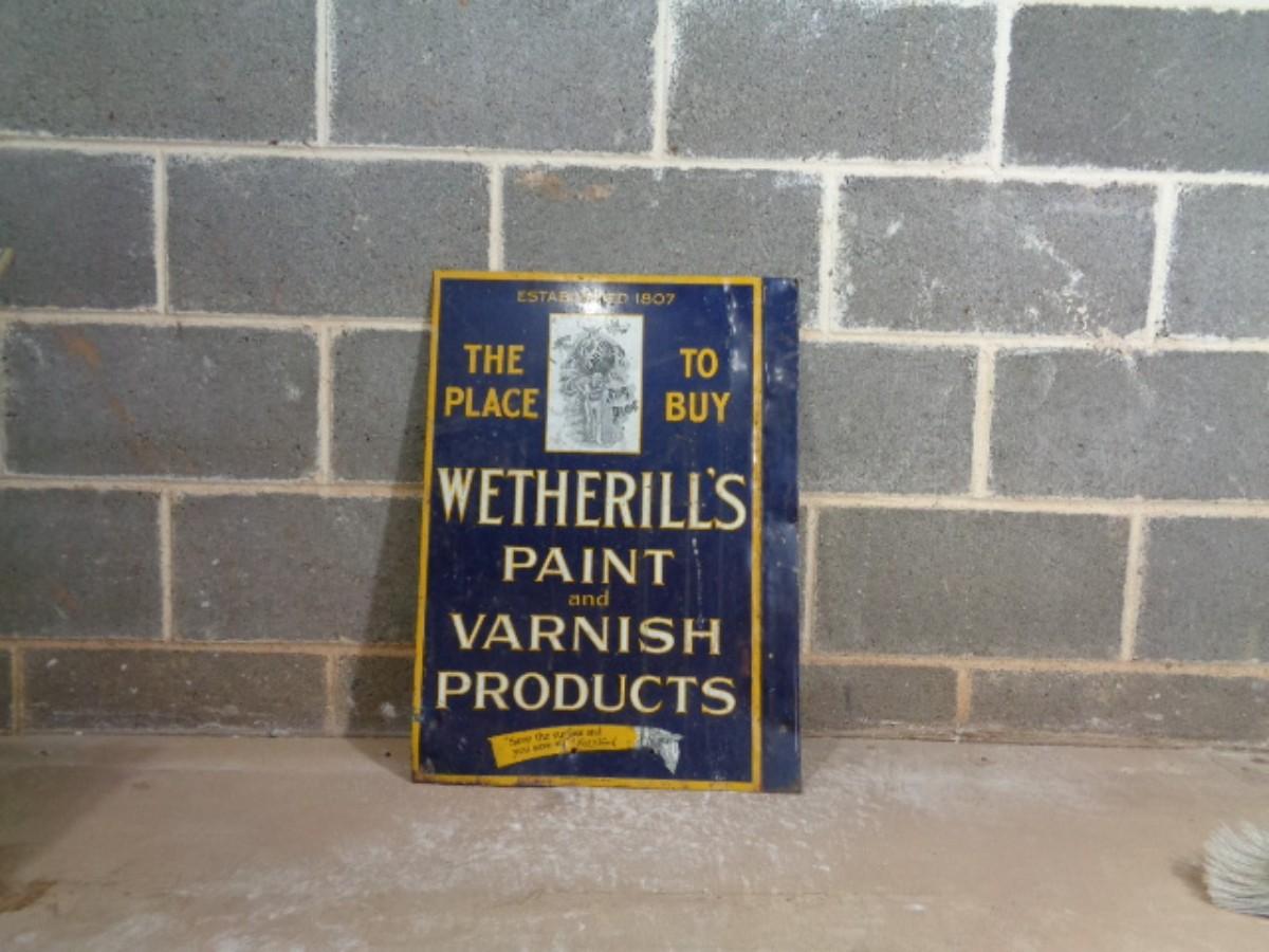 Wetherills Paint & Varnish Sign | EstateSales.org