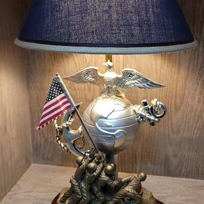 Lot 169: U.S. Marine Corps Lamp | EstateSales.org
