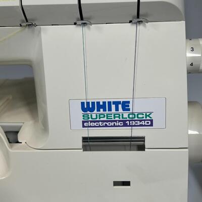 White Superlock 3 - 4 Thread Sewing Machine Model 1934D | EstateSales.org