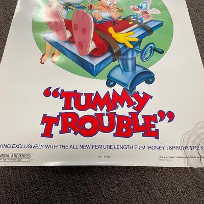 1989 Walt Disney Roger Rabbit Tummy Trouble One Sheet Movie Poster ...