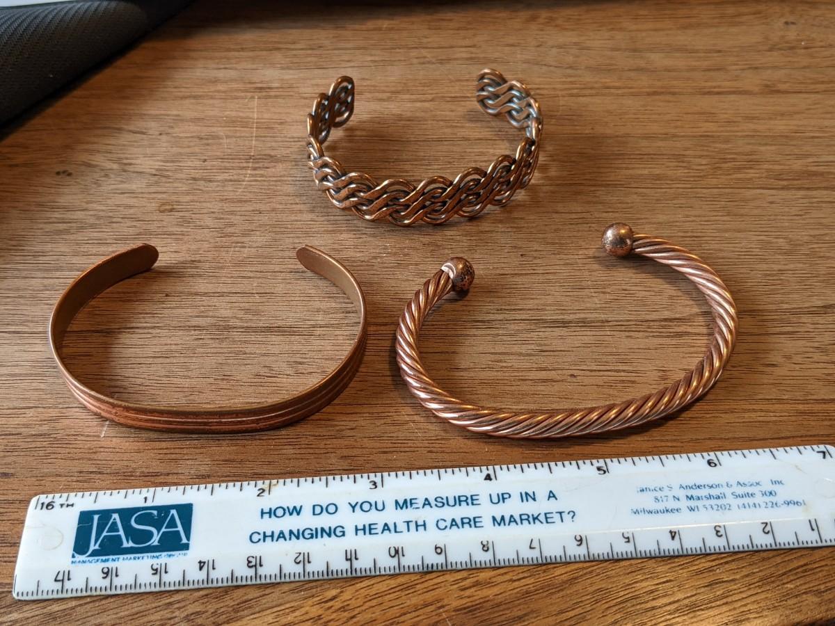 3 PREMIUM MAGNETIC PURE COPPER TORQUE BANGLE/BRACELET HEALTH ARTHRITIS ...