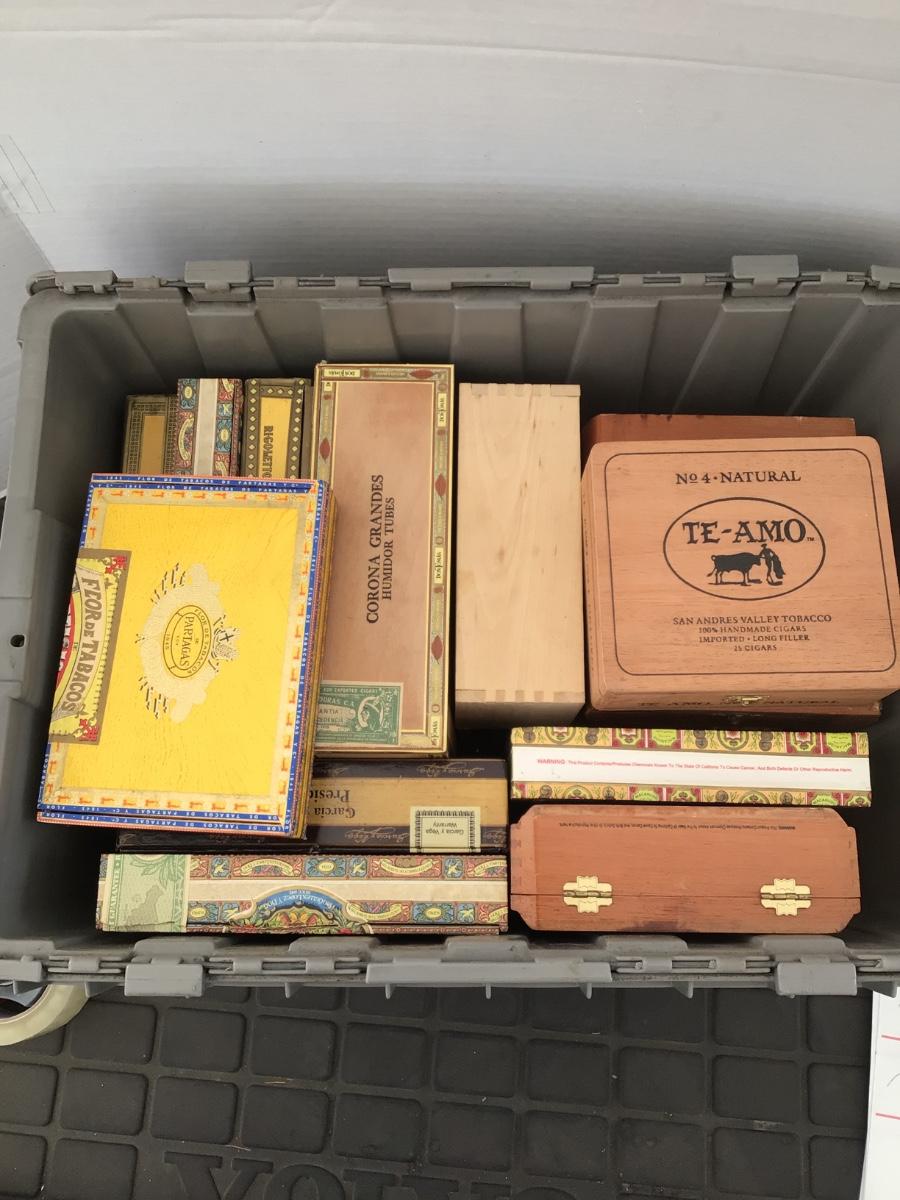 104 Large Container of Empty Cigar Boxes | EstateSales.org