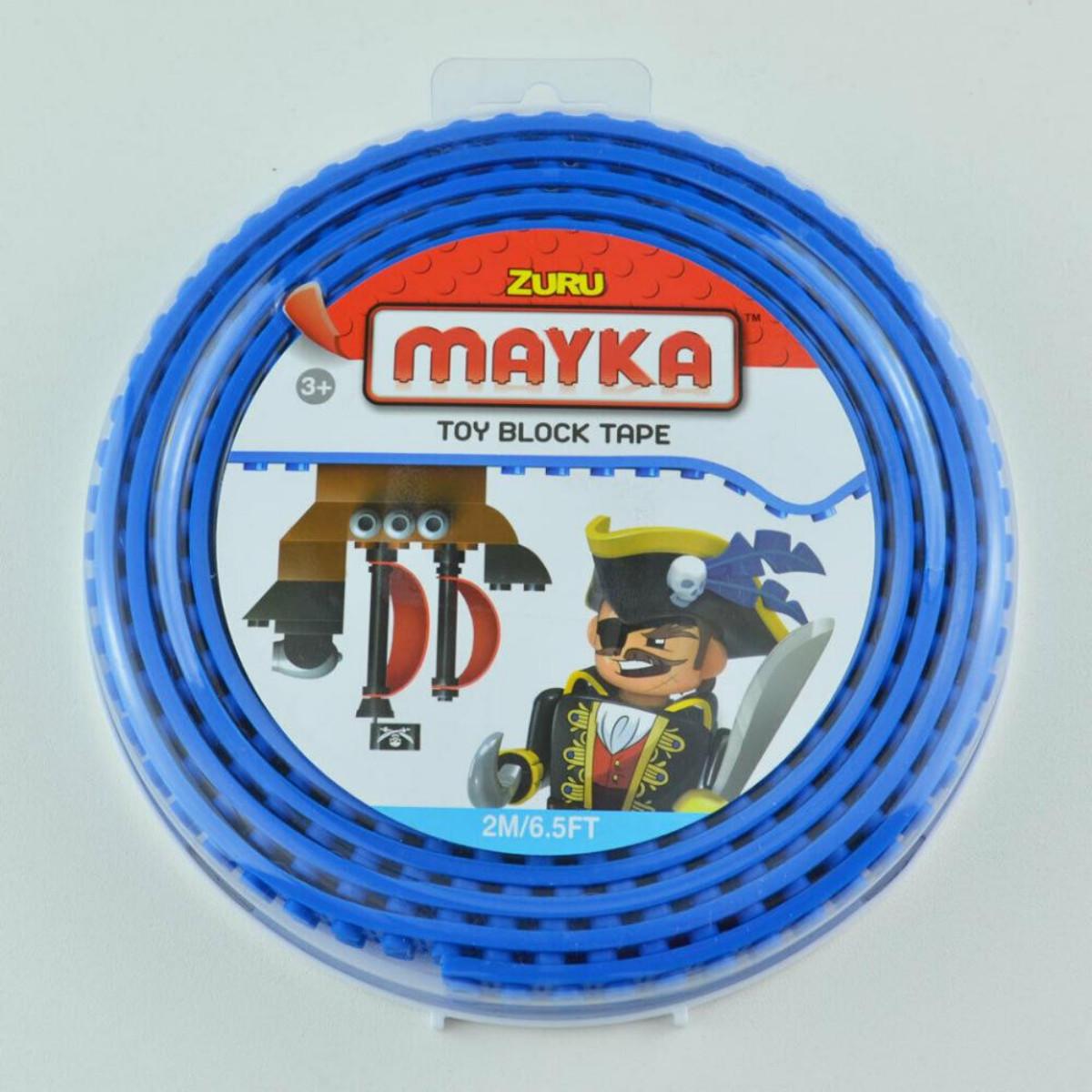 Zuru Mayka Toy Block Tape - Blue - 2M/6.5ft - 2 Stud Cut Shape Stick ...