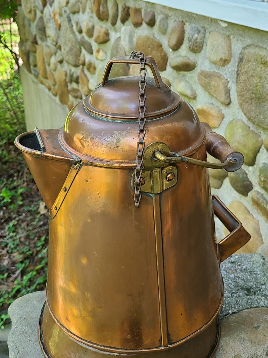 LOT 41: Large Copper Tea Kettle with Antique/Vintage Copper Pan ...