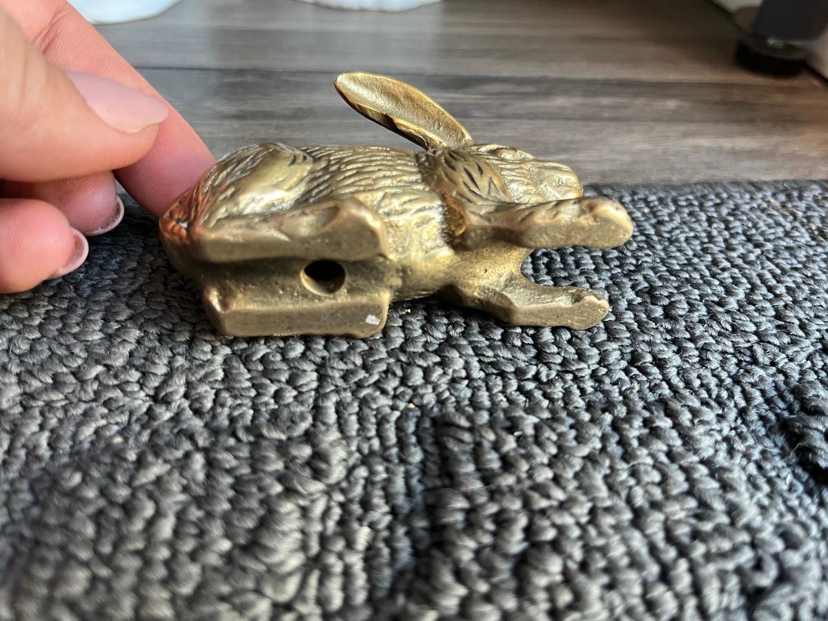 Vintage solid brass bunny figurine | EstateSales.org