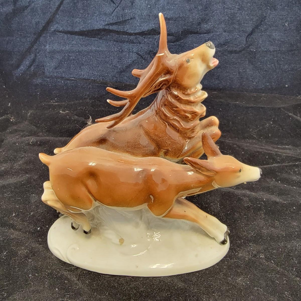 Ceramic Deer and Elk Figure | EstateSales.org