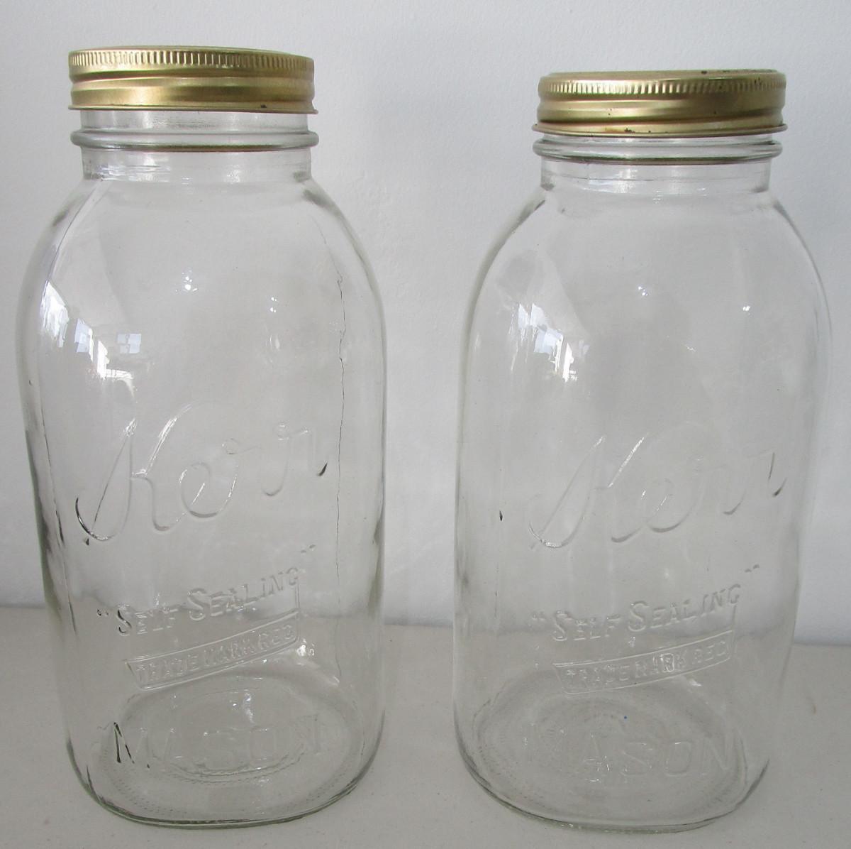 #44 2 Vintage 1/2 gallon Kerr canning jars | EstateSales.org