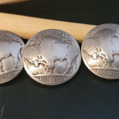 Lot 217: Group of (4) Vintage Buffalo Nickel Buttons | EstateSales.org
