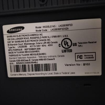 LOT 50 SAMSUNG SERIES 5 540 LCD 22" TELEVISION | EstateSales.org