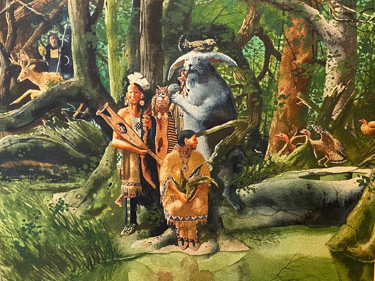 Lot 206: Unique Signed Watercolor (Must See) William SAUTS Netamuxwe ...
