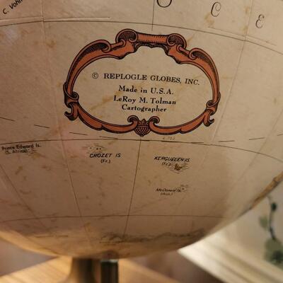 Vintage Replogle 12" Globe World Classic Series LeRoy M. Tolman Cartographer wood base ...