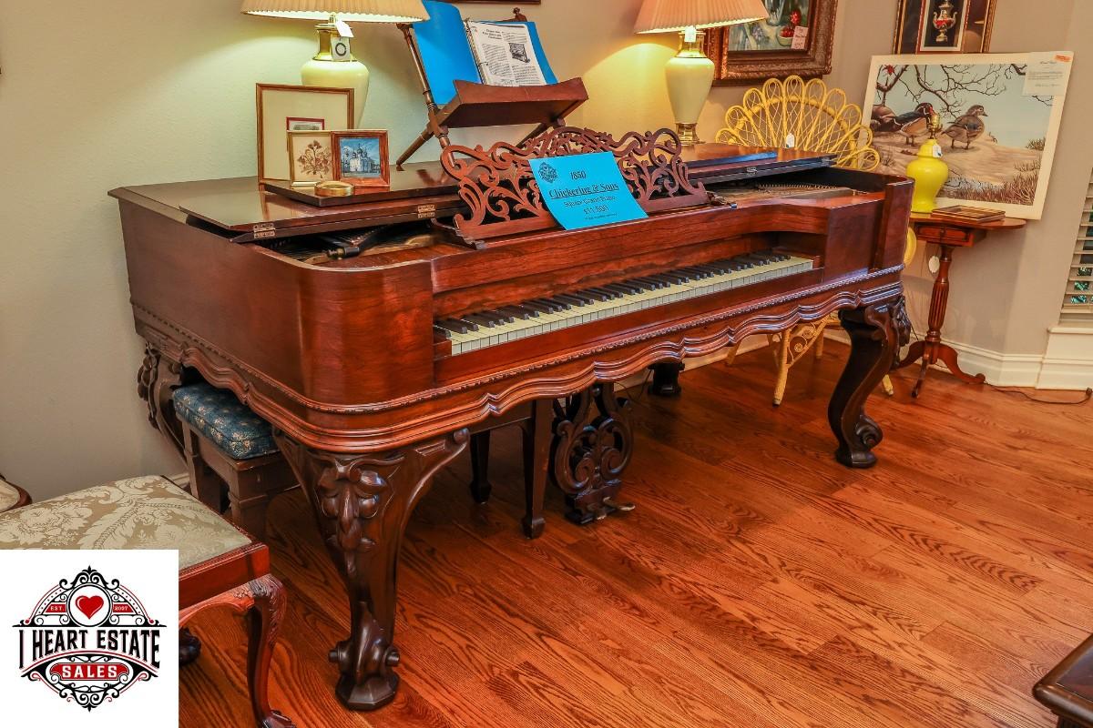 Lot 1: 1850 Chickering & Sons Square Grand Piano | EstateSales.org