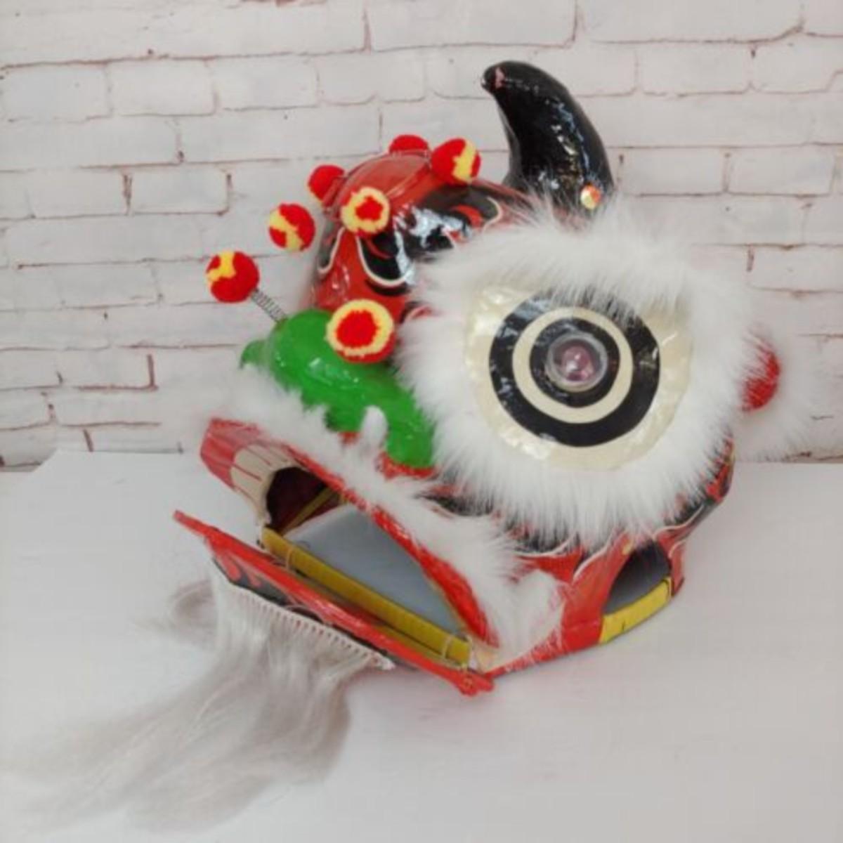 Chinese Ceremonial Dragon Mask Paper Mache Chinese New Year Colorful ...
