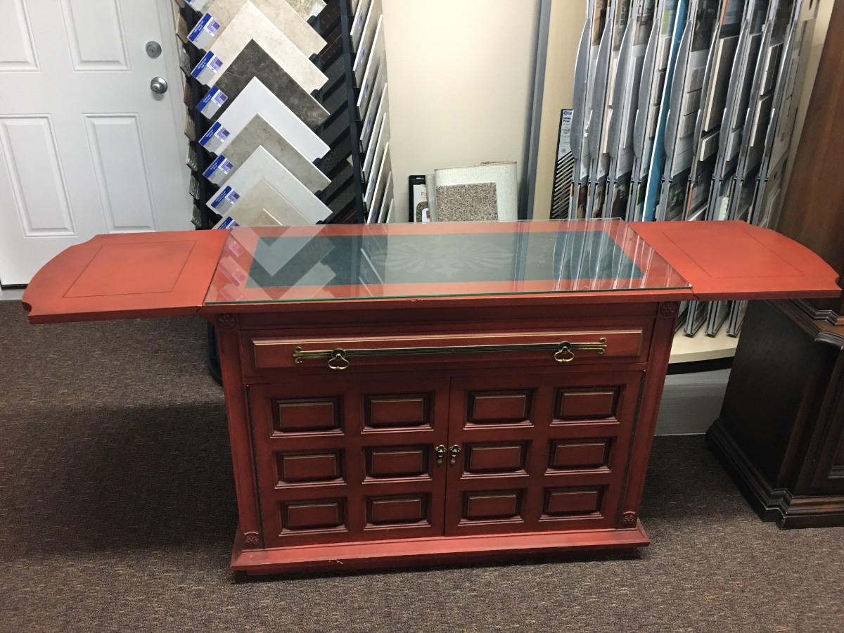 Red Vintage Buffet Server | EstateSales.org