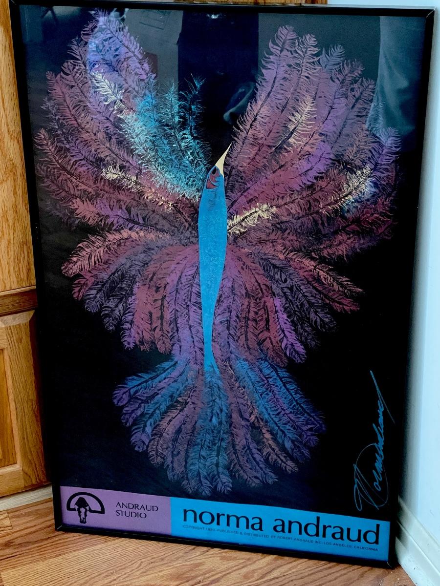 Lot 80 Framed Poster Under Glass Norma Andraud Studio 1980 Bird ...