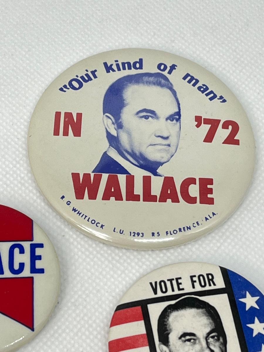 LOT 12: George Wallace Presidential Campaign Political Pins, Buttons ...