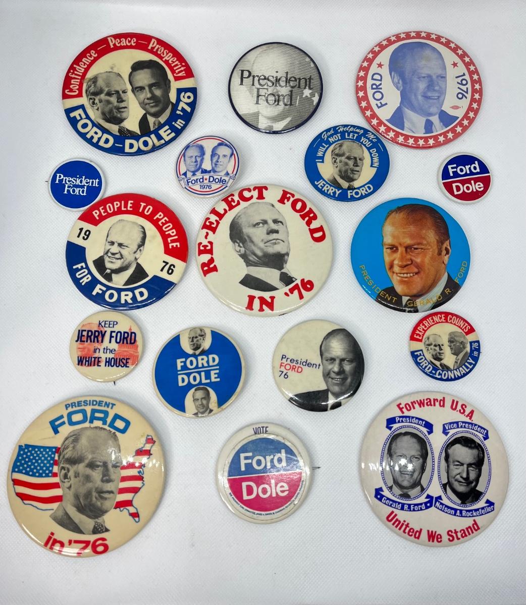 LOT 22: Gerald Ford 1976 Presidential Campaign Buttons | EstateSales.org