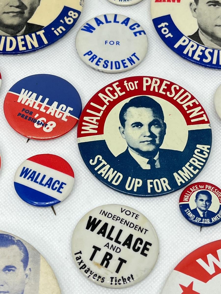 LOT 23: Presidential Political Campaign Pins - George Wallace ...