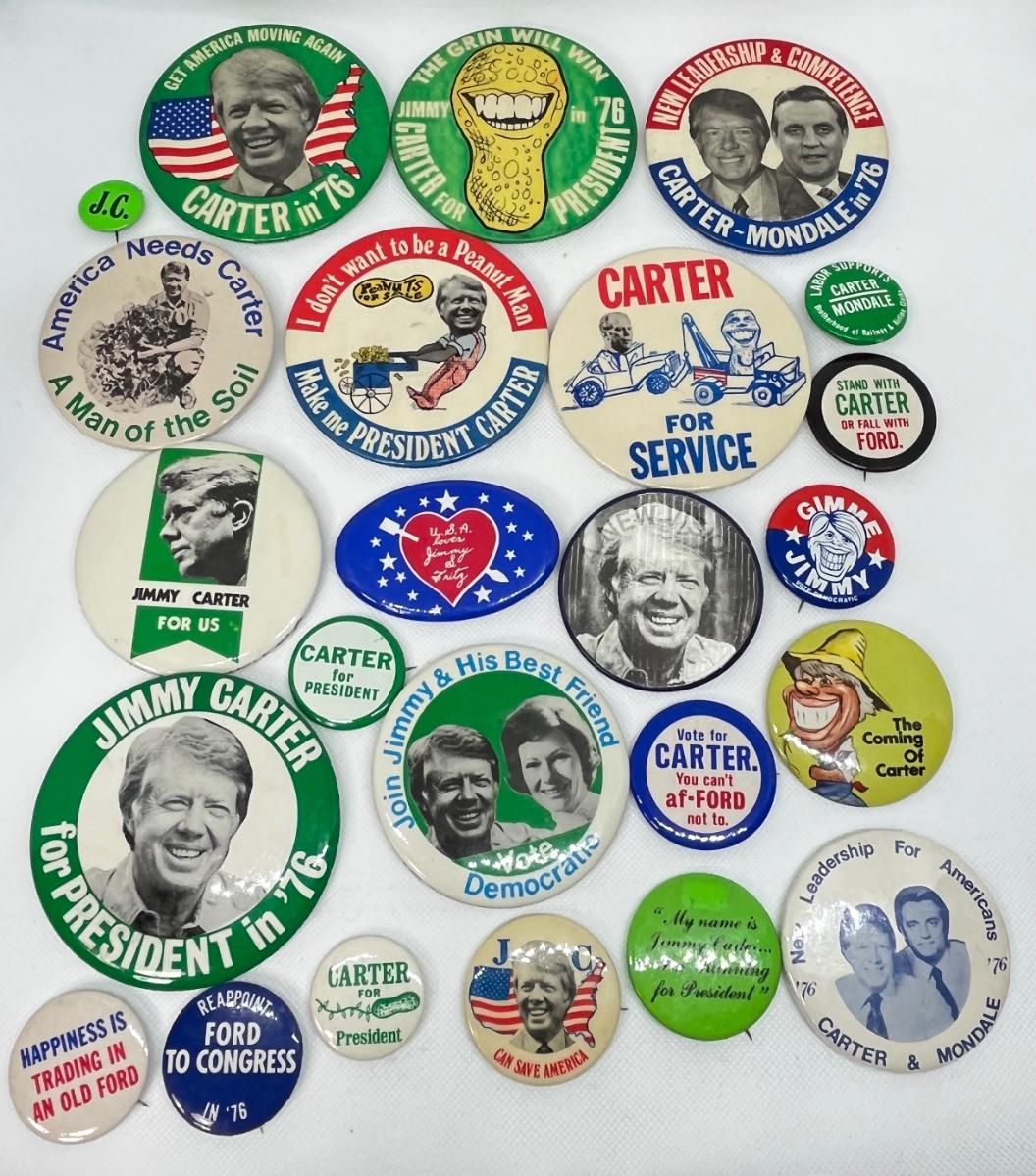 LOT 29: Jimmy Carter 1976 Presidential Campaign Political Pins, Buttons ...