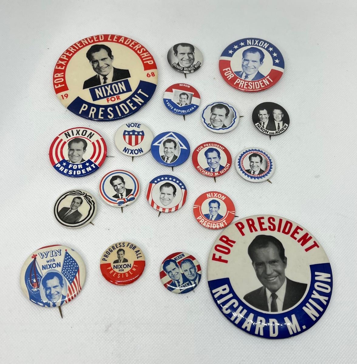 LOT 35: Presidential Race Political Campaign Buttons, Pins - Richard ...