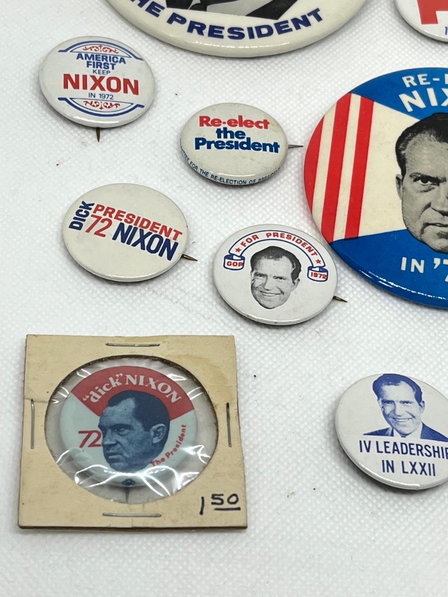 LOT 37: Richard Nixon 1972 Presidential Campaign Buttons, Pins ...