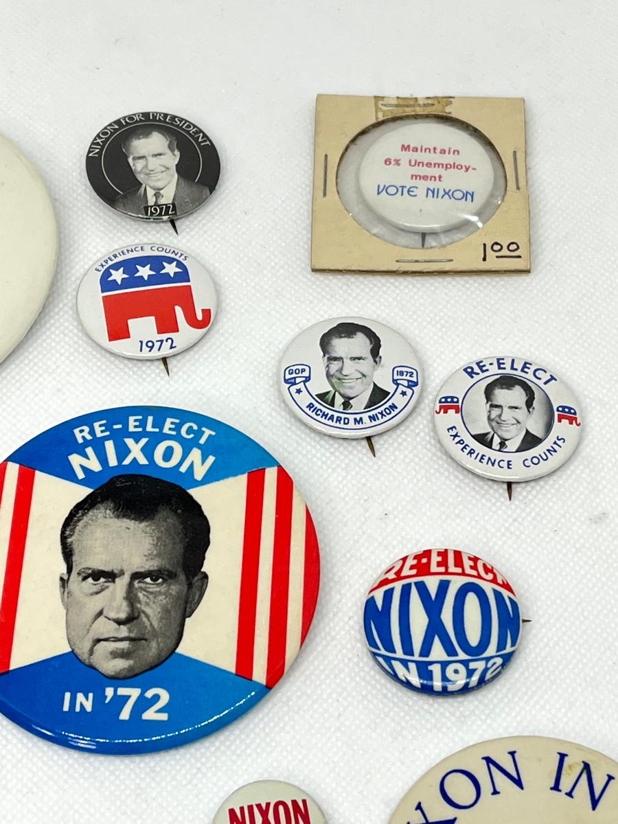 LOT 37: Richard Nixon 1972 Presidential Campaign Buttons, Pins ...