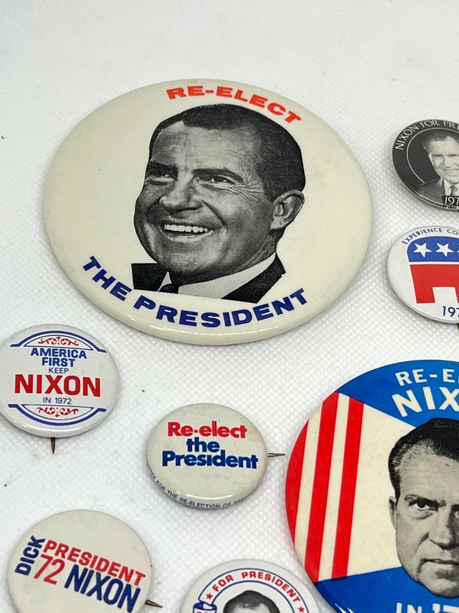 LOT 37: Richard Nixon 1972 Presidential Campaign Buttons, Pins ...