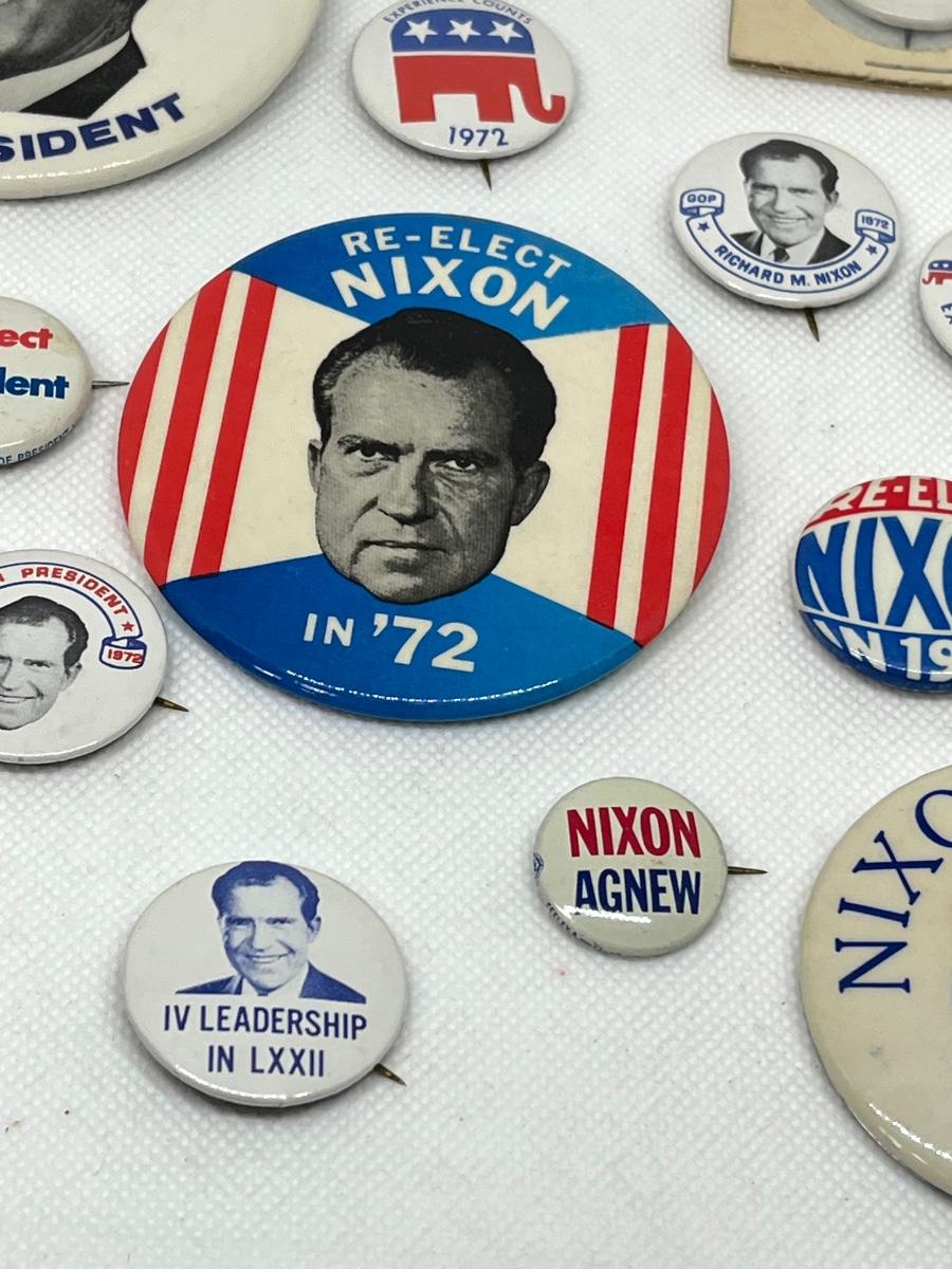 LOT 37: Richard Nixon 1972 Presidential Campaign Buttons, Pins ...