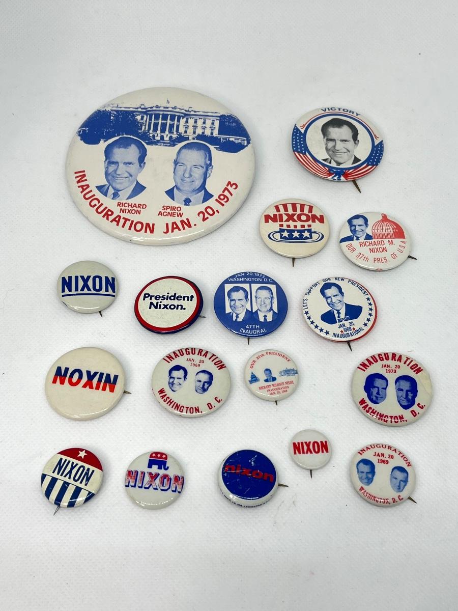 LOT 45: Richard Nixon Inauguration Pins, Buttons | EstateSales.org