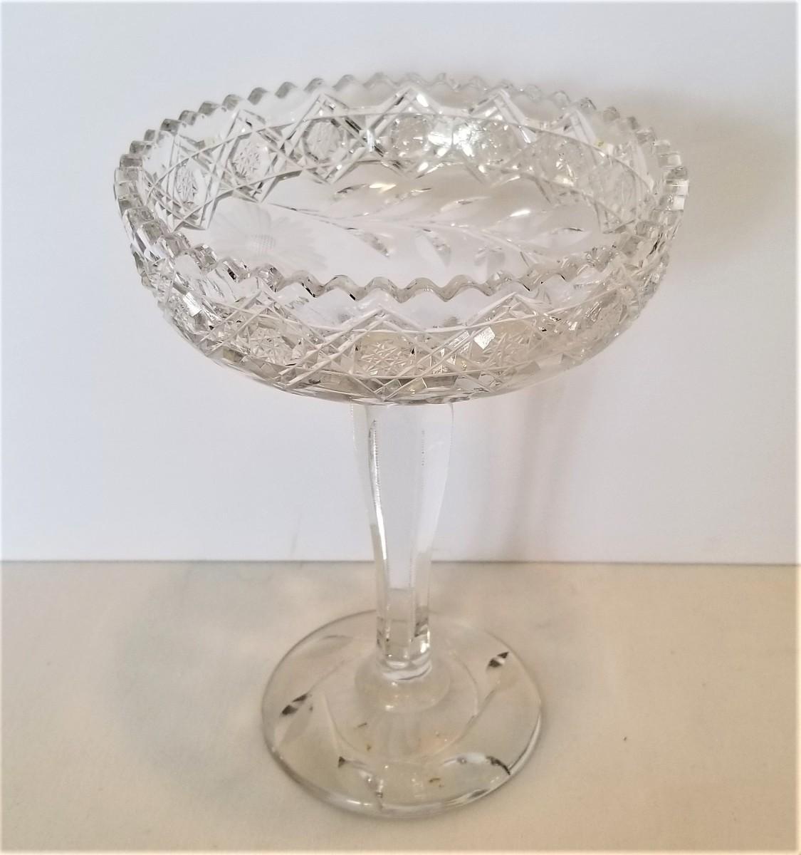 Lot #56 Vintage Cut Glass Compote | EstateSales.org