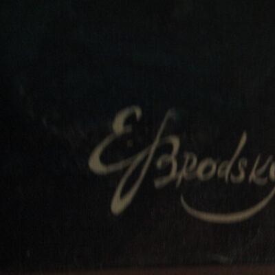 Large Abstract Art on Canvas- E. Brodsky- Signed by Artist- Approx 50 ...