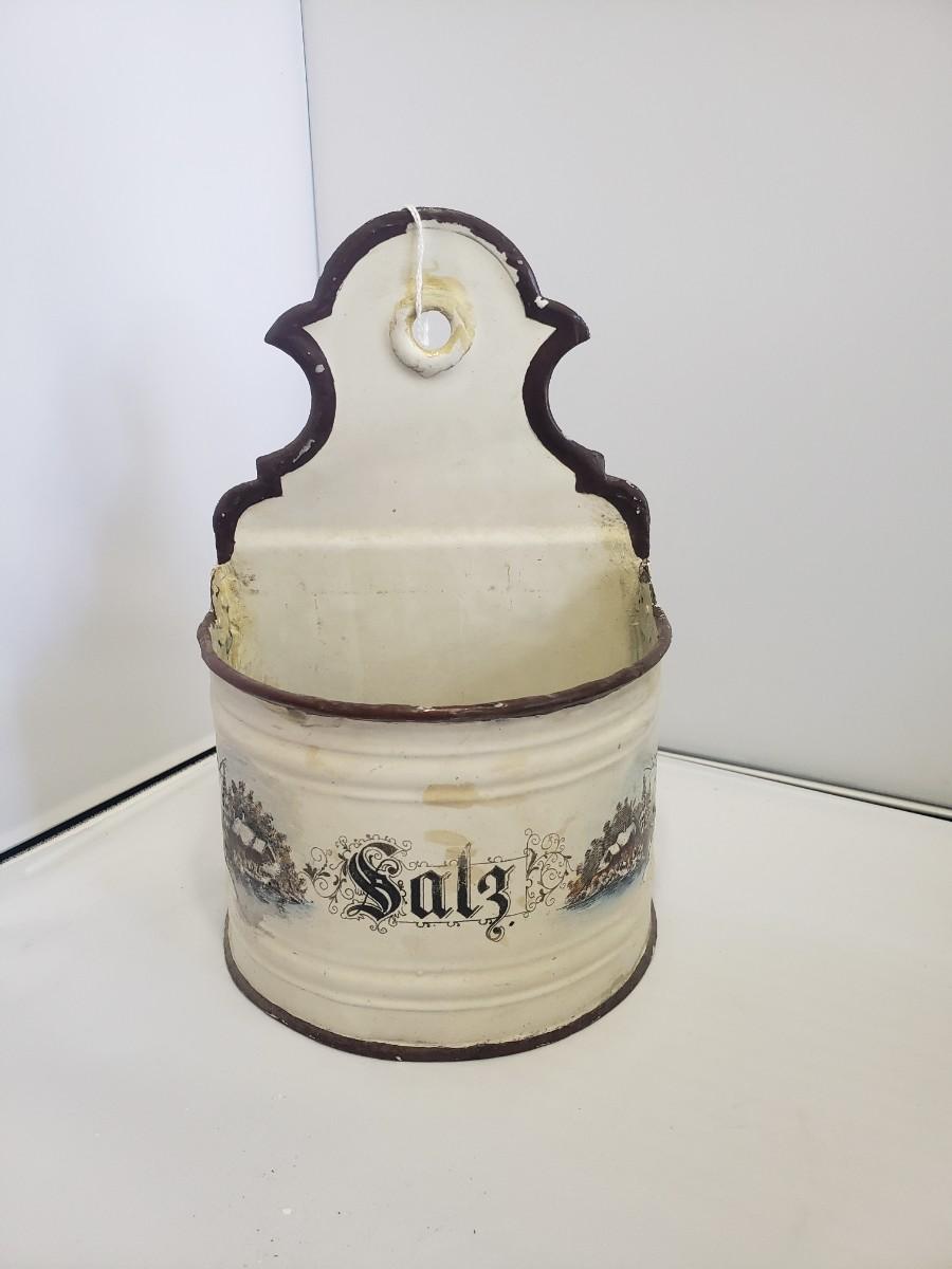 Antique Enameled German Salt Container | EstateSales.org