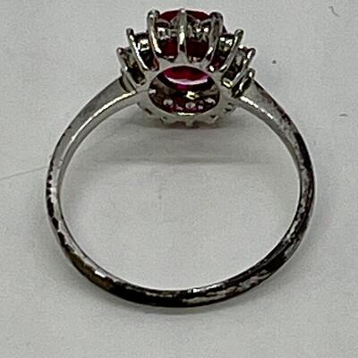 Stauer 925 Sterling Silver Pink Sapphire Ruby CZ Halo Ring ...