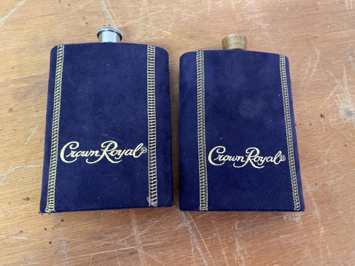 Two Vintage Crown Royal Flasks | EstateSales.org