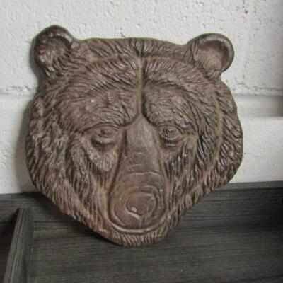 Heavy Cast Metal Bear Face- No Hanger on Back | EstateSales.org