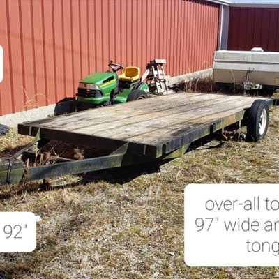 16' Double Axle 6.5' Wide Flatbed Trailer with VIN (Mower and Camper ...