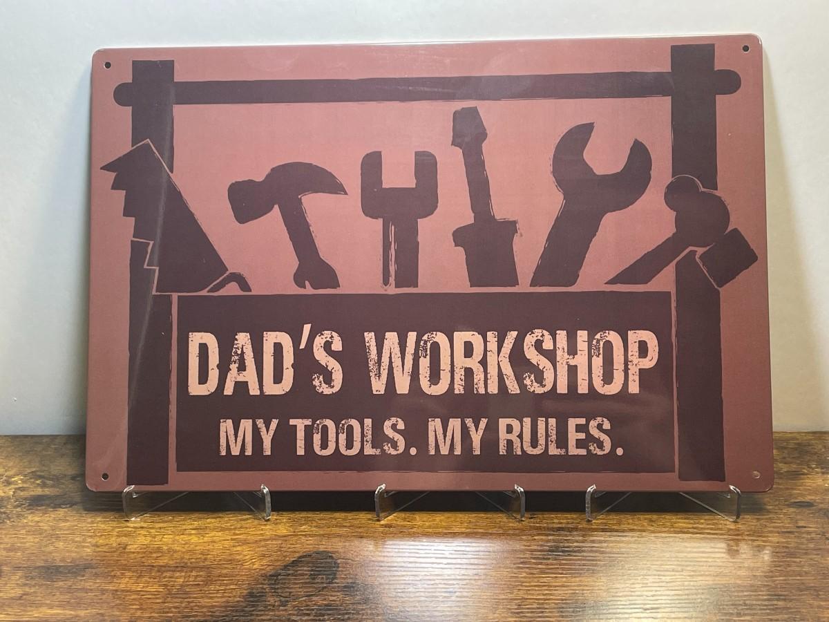 Metal Dad Tools Sign - New - A | EstateSales.org
