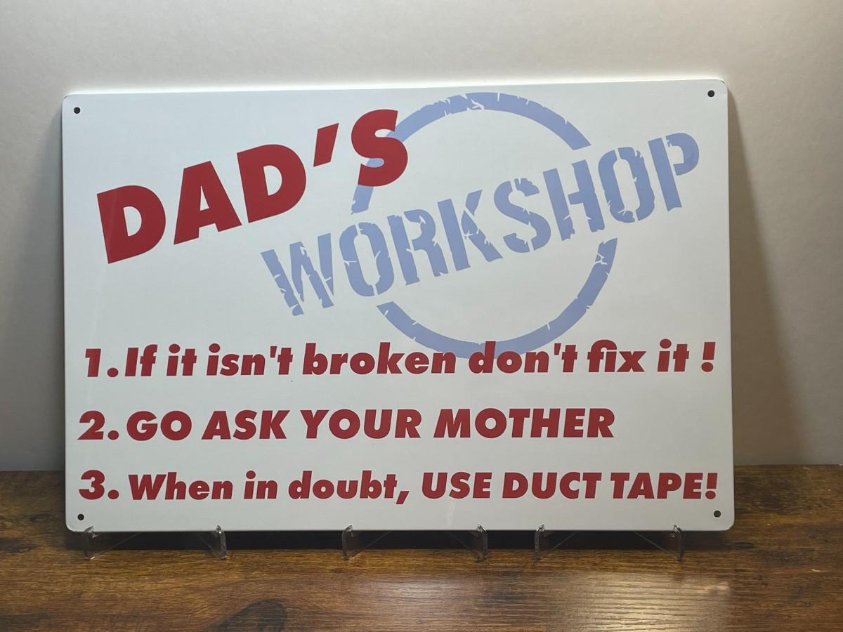 Metal Dad Workshop Sign - New - D | EstateSales.org