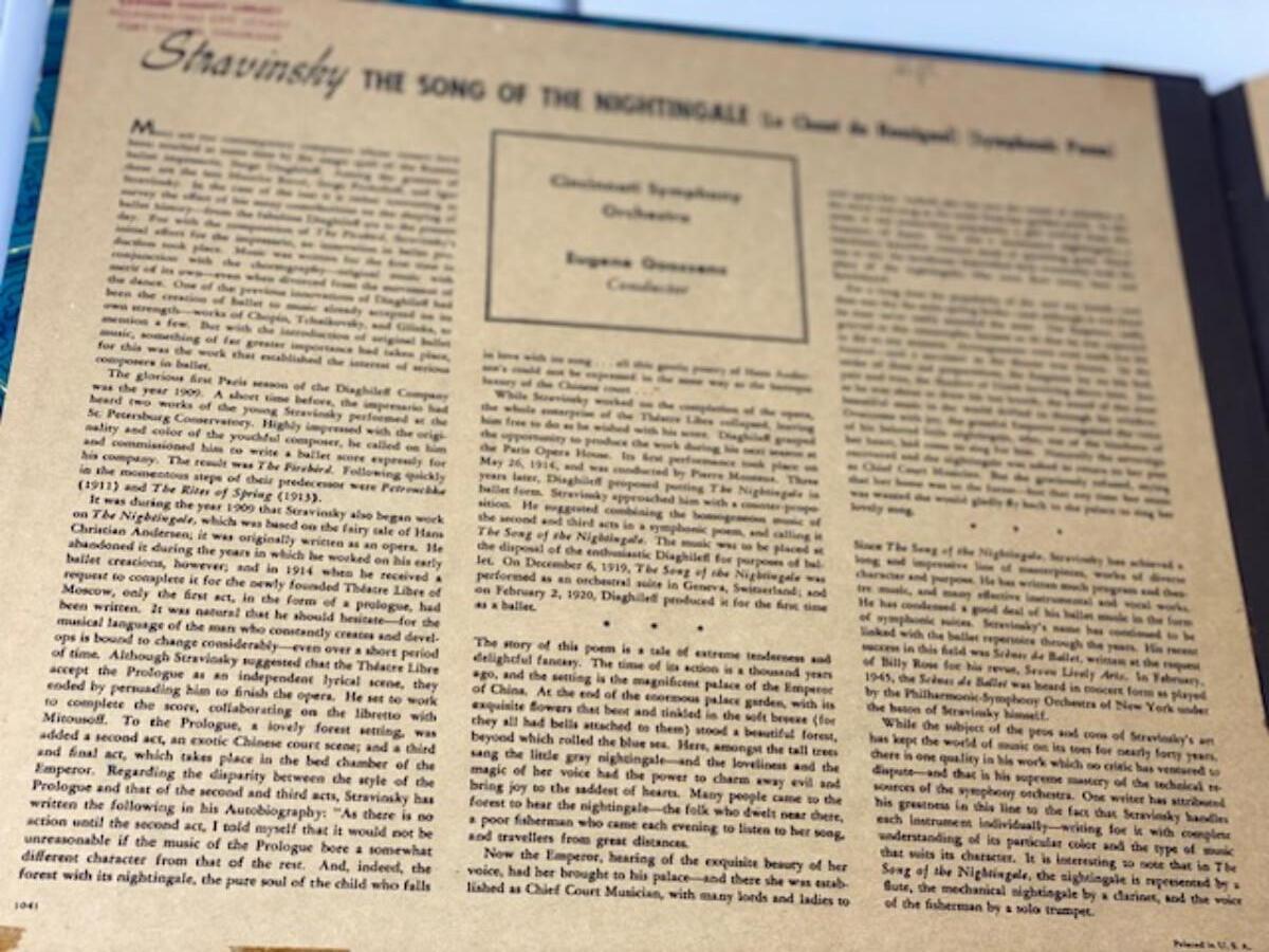 Stravinsky The Song of the Nightingale - RCA Victor 78 - DM1041 ...