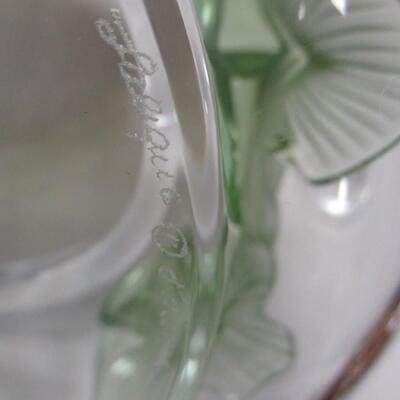 Lalique Crystal Bamako Green Centerpiece Bowl | EstateSales.org