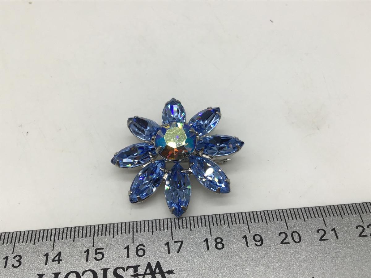 Beautiful Weiss Blue Rhinestone Brooch. Marked | EstateSales.org