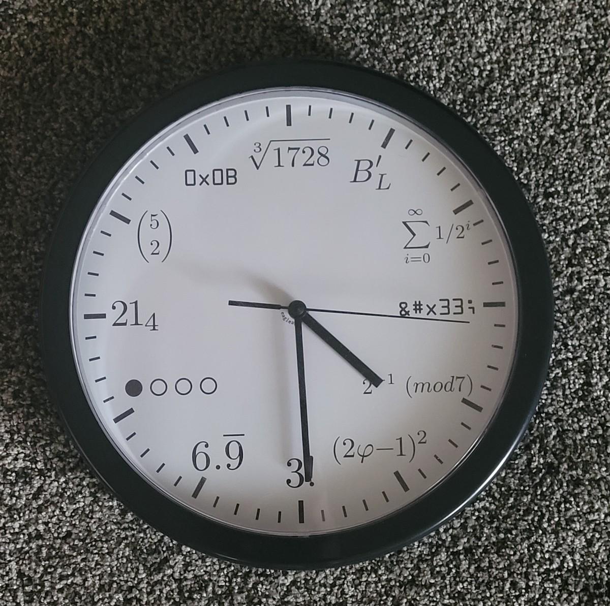 Lot 286: Math Equations Clock | EstateSales.org