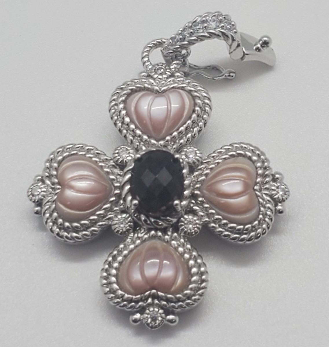 Judith Ripka Sterling Gemstone & Diamonique Enhancer/Pendant ...