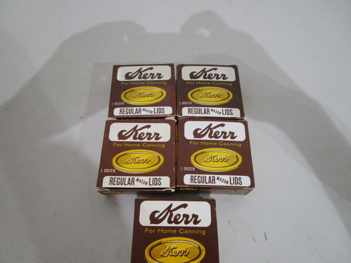 #64 5 boxes of Kerr regular mouth lids (12 lids to a box) | EstateSales.org
