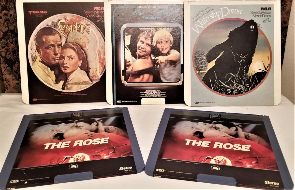 Lot #166 Lot of 5 RCA Electronic Movie Discs - The Rose, Watership Down ...