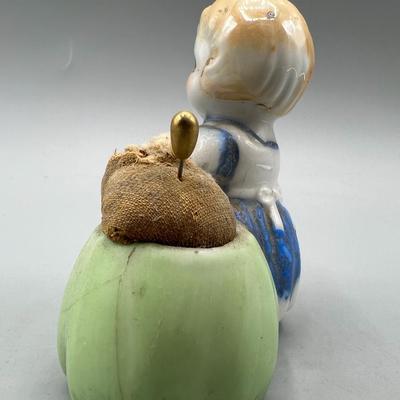 Vintage Ceramic Cottage Core Little Girl Made in Japan Pin Cushion ...